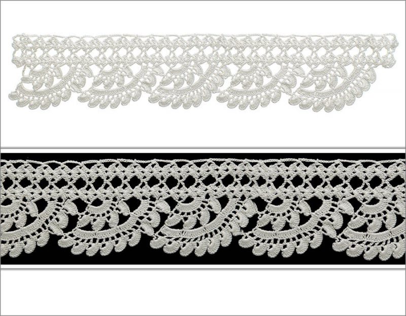 Slanted Wavy Edging Crochet Model - Valery Accessory