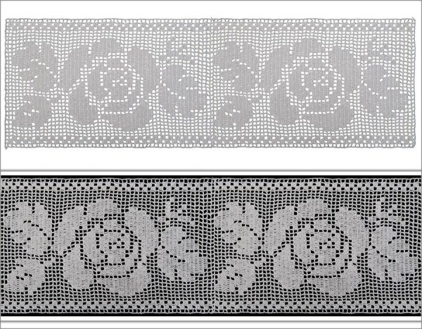 Big Rose Model Edging Borders Crochet - Valery Accessory