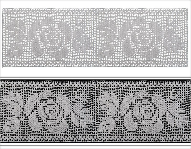 Big Rose Model Edging Borders Crochet - Valery Accessory
