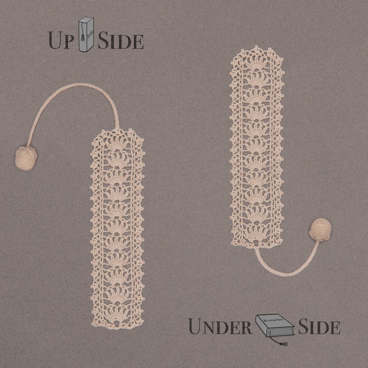 Lily Leitmotif Crocheted Bookmark With Acorn Tassel - Valery Accessory