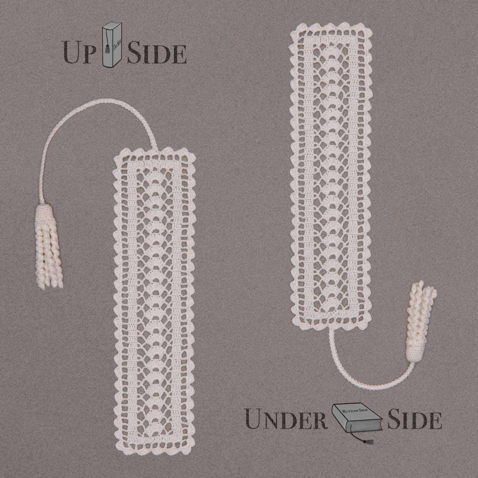 Purse Motif Crocheted Bookmark With Long Curly Tassel - Valery Accessory