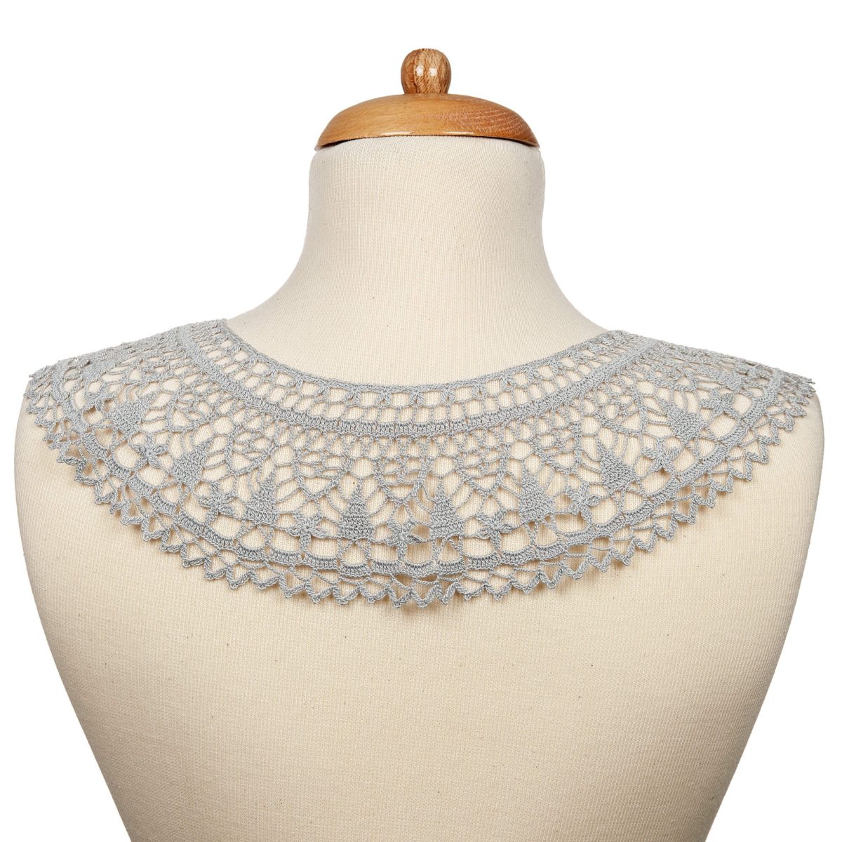 Vintage Style Classic Gray Crochet Peter Pan Collar - Valery Accessory