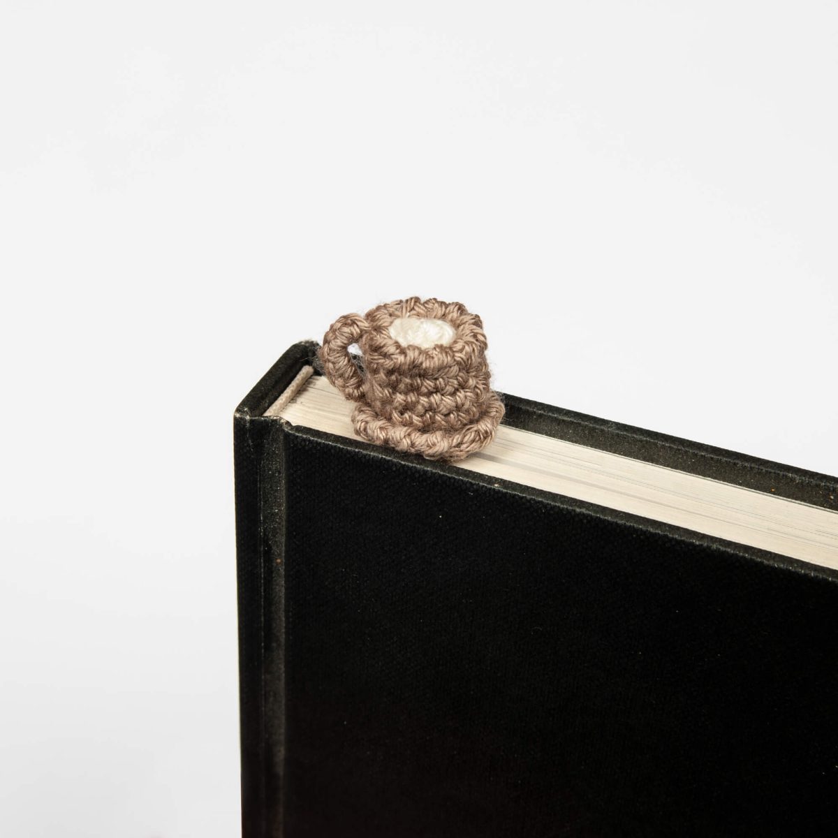 Cottagecore Cozy Brown Crochet Cup Of Coffee Bookmark - Valery Accessory