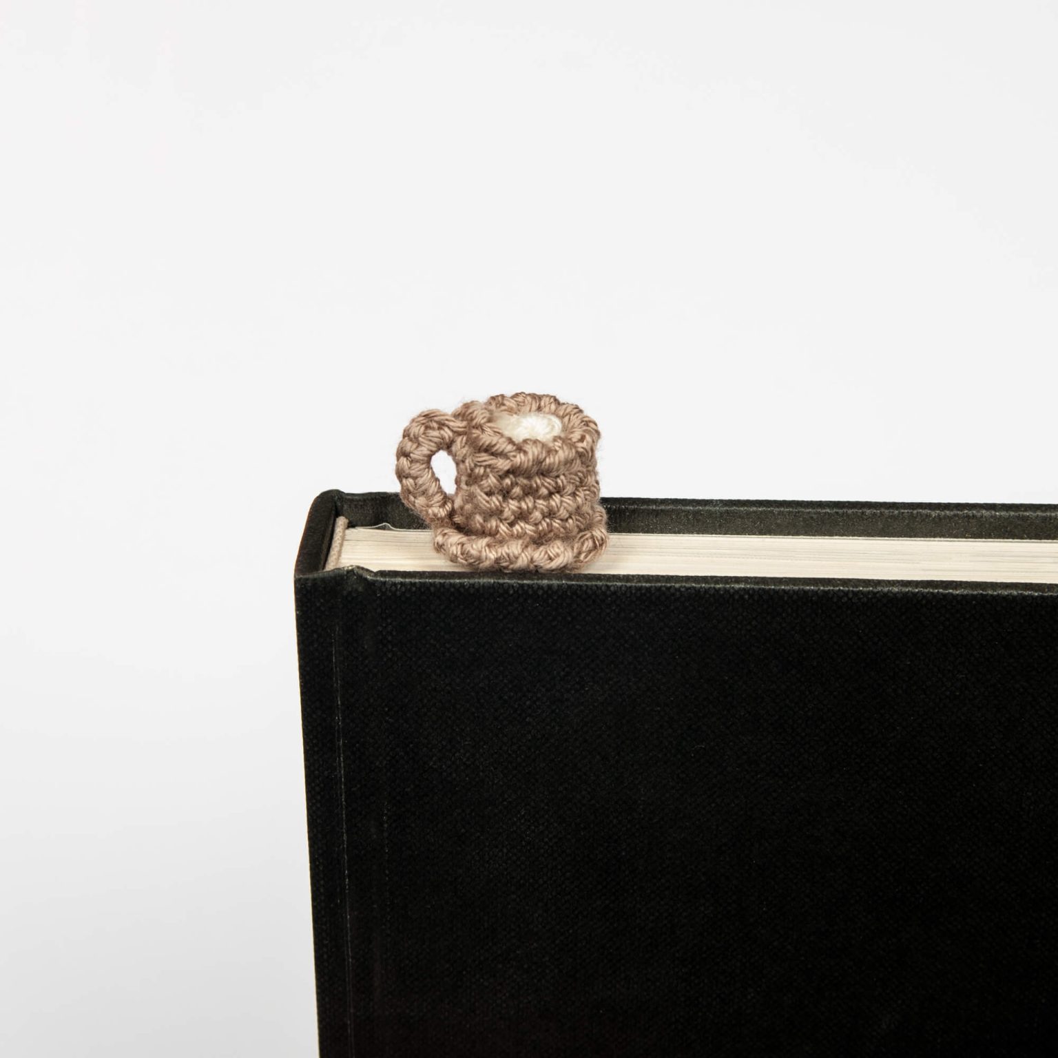 Cottagecore Cozy Brown Crochet Cup Of Coffee Bookmark - Valery Accessory