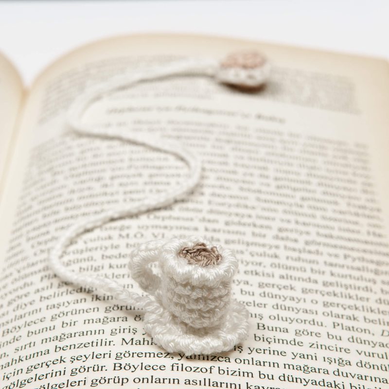 Cottagecore Cozy Crochet Teacup Bookmark With Macaron Tassel - Valery ...